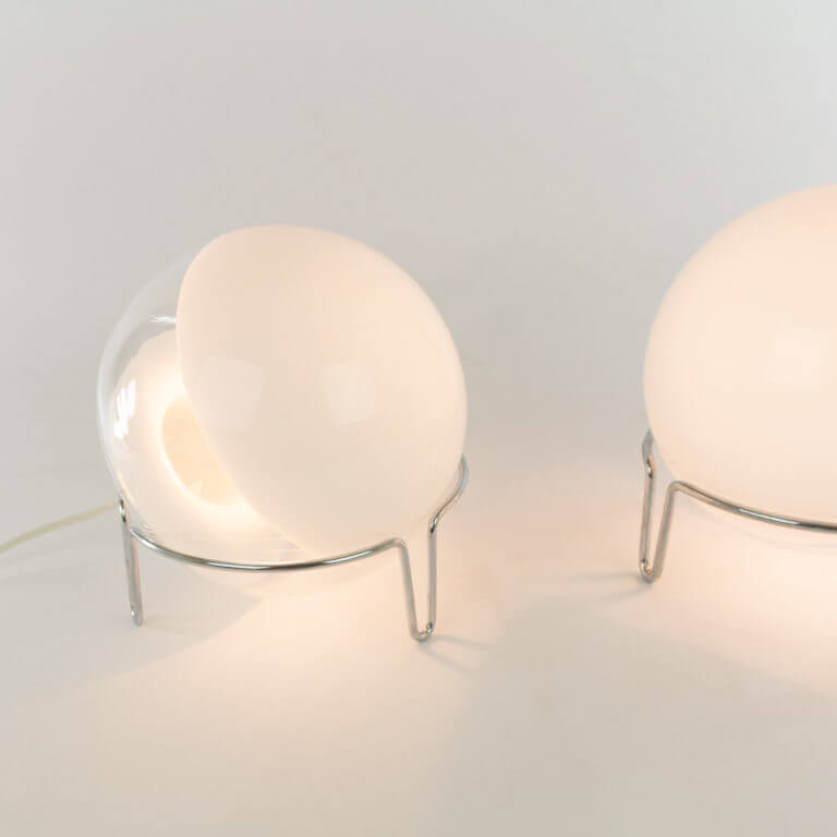 Pair of table lamps in Murano glass by Angelo Mangiarotti for Skipper ...